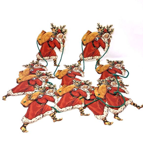 Christmas | Holiday | Father Christmas Paper Garland Santa Old World ...